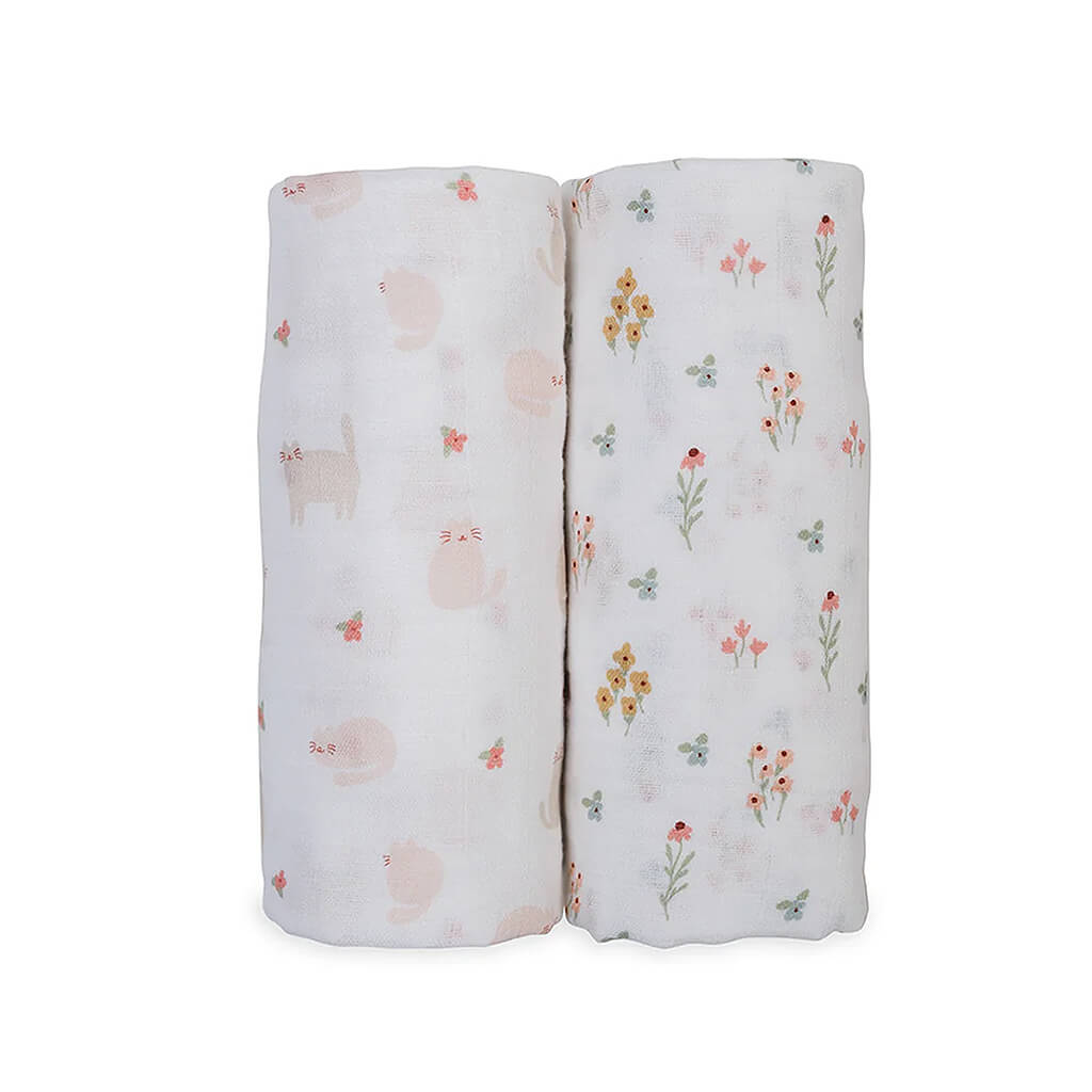 Cotton Swaddles Kitty Cat Flower Field – NINI and LOLI