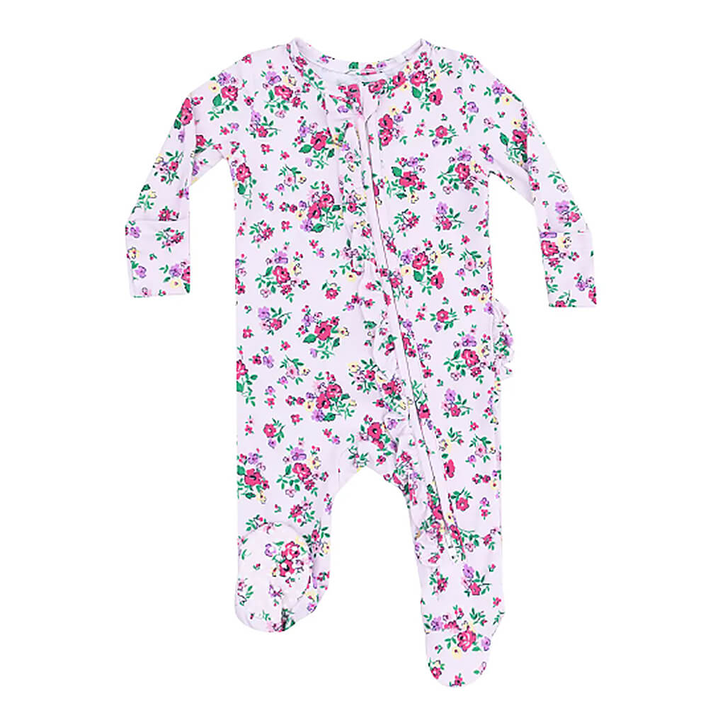 Zipper Footie Ruffle Front Preppy Roses – NINI and LOLI