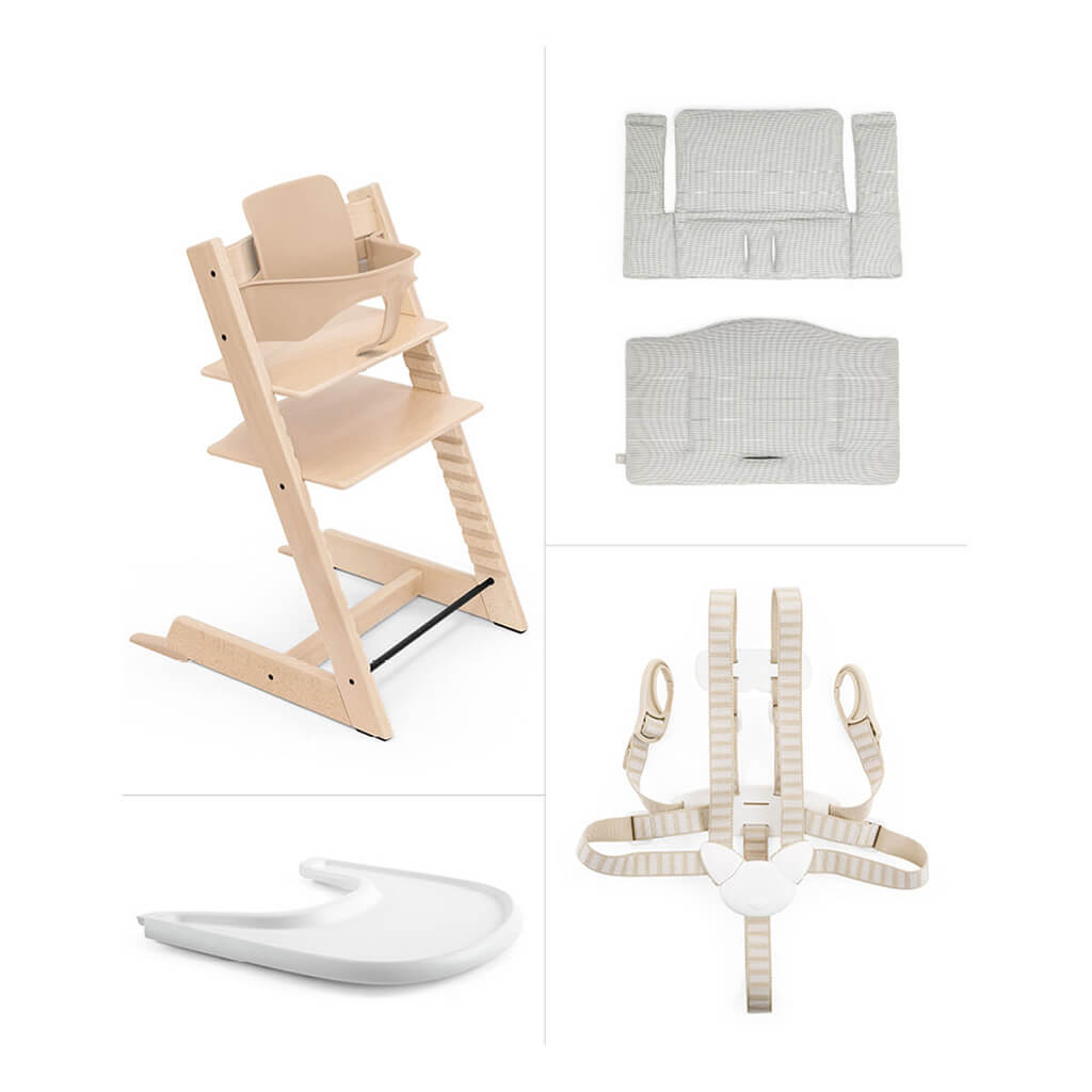 Tripp Trapp Complete Chair Natural Nordic Grey Cushion with Tray – NINI ...