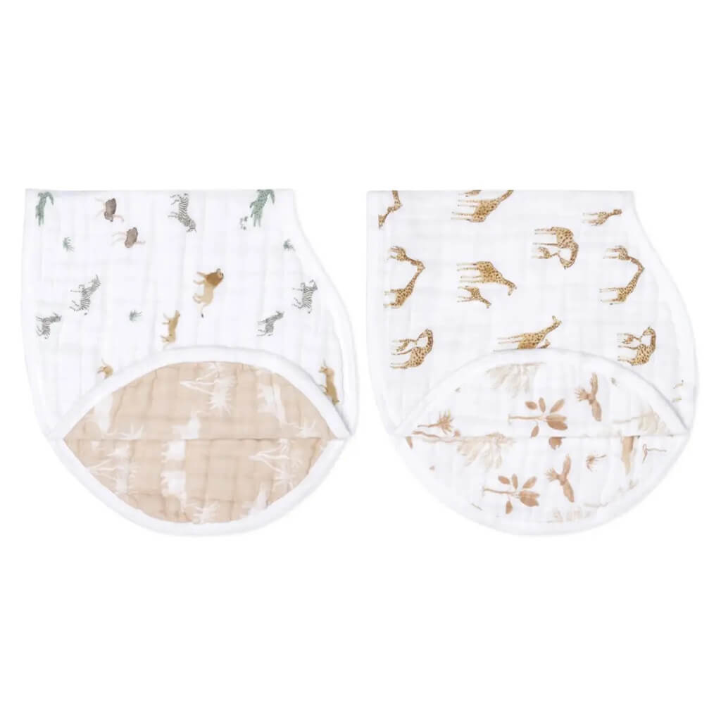 Organic Burpy Bib 2 Pack Safari Dreams – NINI and LOLI