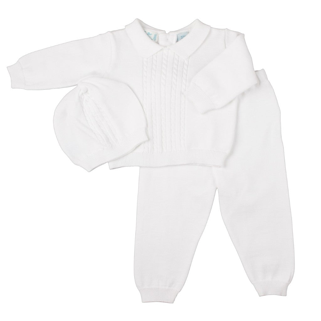 Cable Knit 2 Piece Pants Set with Hat – NINI and LOLI