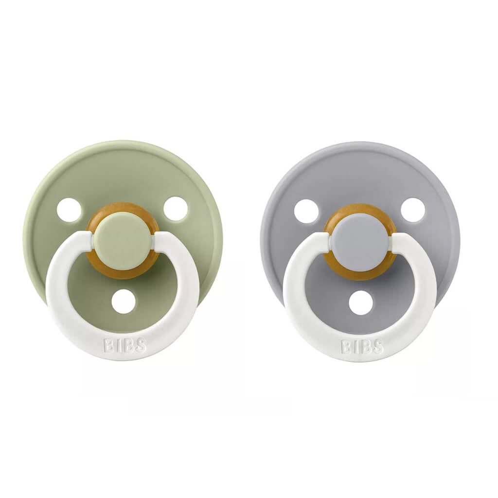 Bibs Natural Rubber Night Pacifier Sage/Cloud | NINI and LOLI