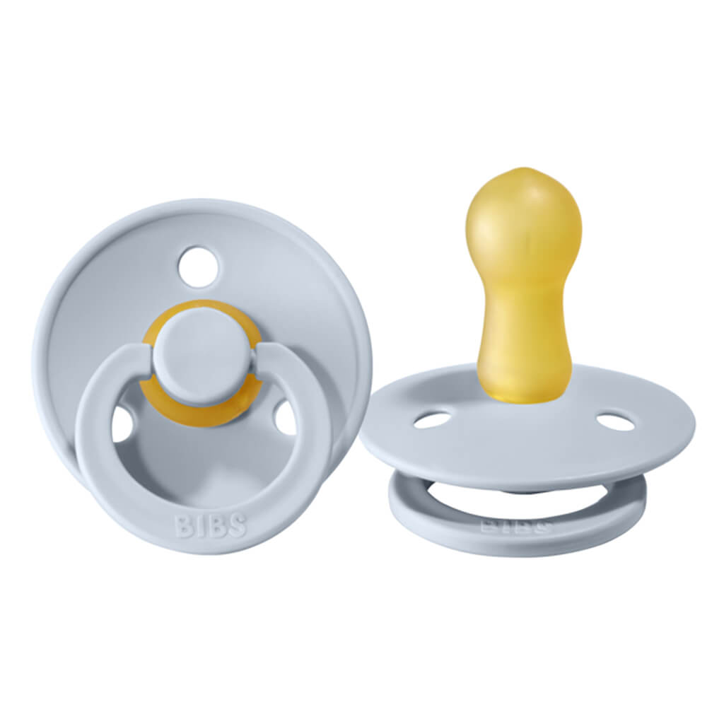 Natural Rubber Pacifier 2 Pack 0-6 Months Blue | Bibs | NINI and LOLI