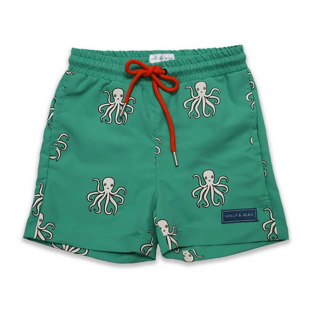 Swim Trunks Boys Octopus Green – NINI and LOLI