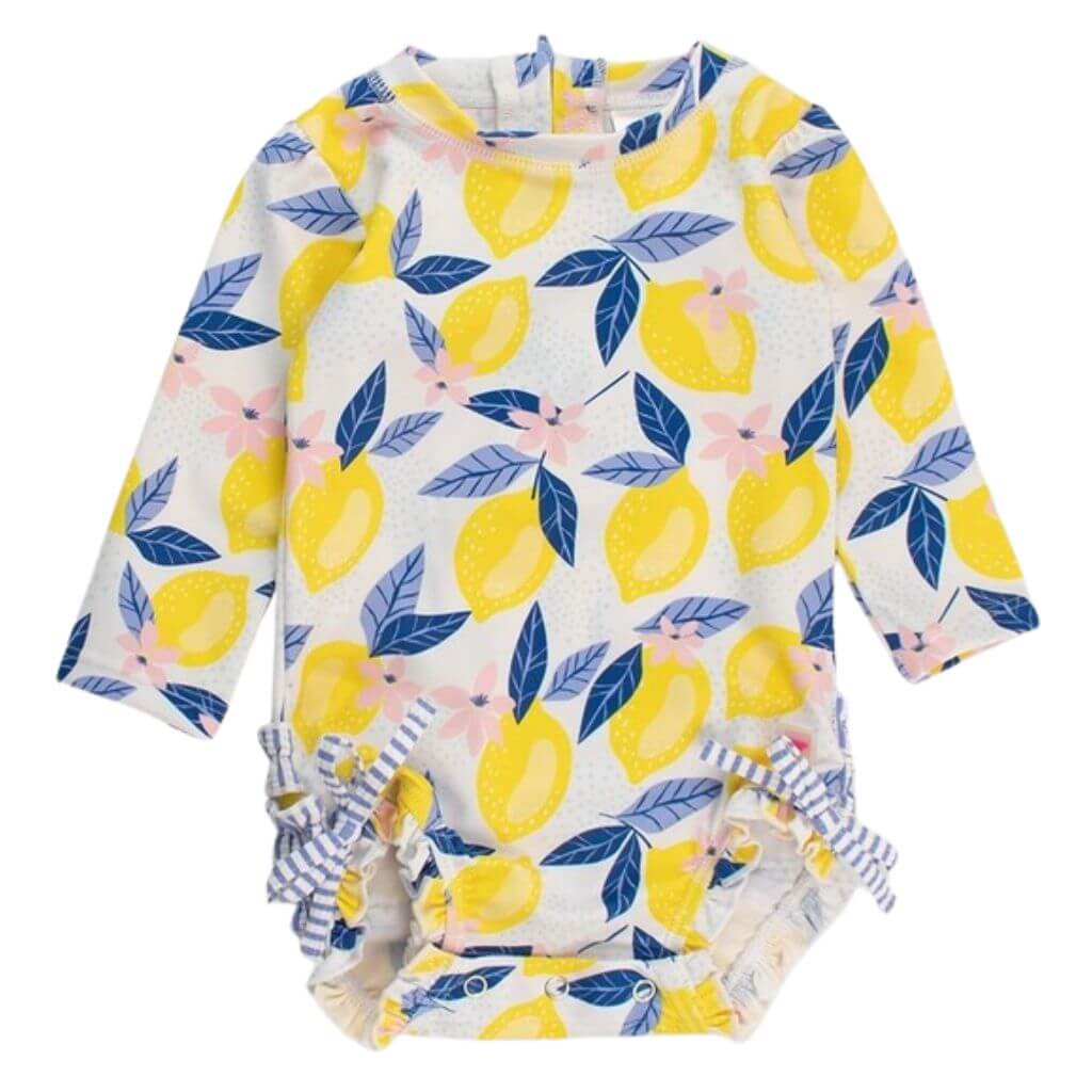 Long Sleeve One Piece Rash Guard Lemon Capri – NINI and LOLI
