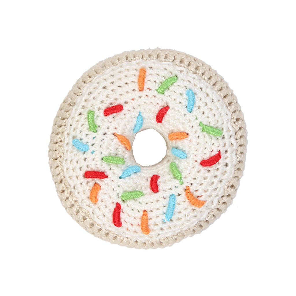 Crochet Rattle Donut White | Cheengoo | NINI and LOLI
