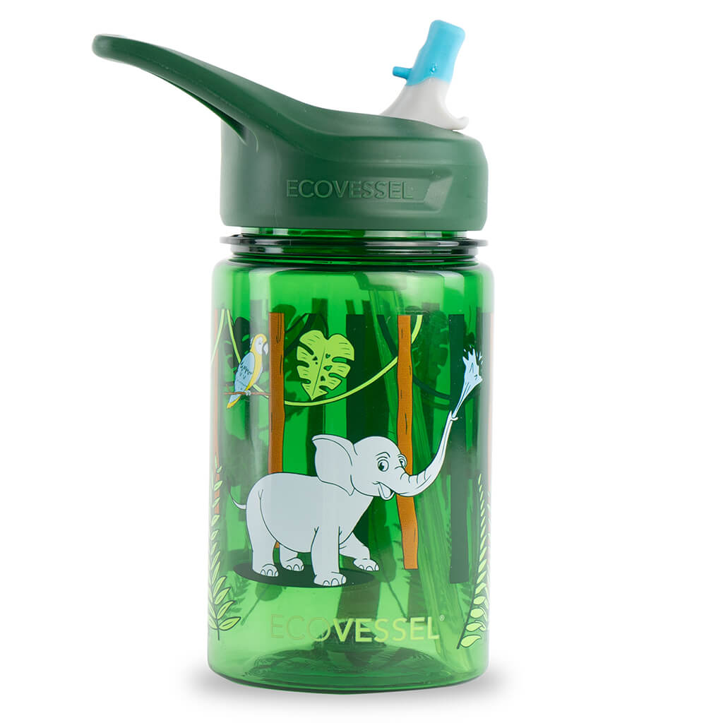 Splash Kids Straw Bottle 12oz Jungle | EcoVessel | NINI and LOLI