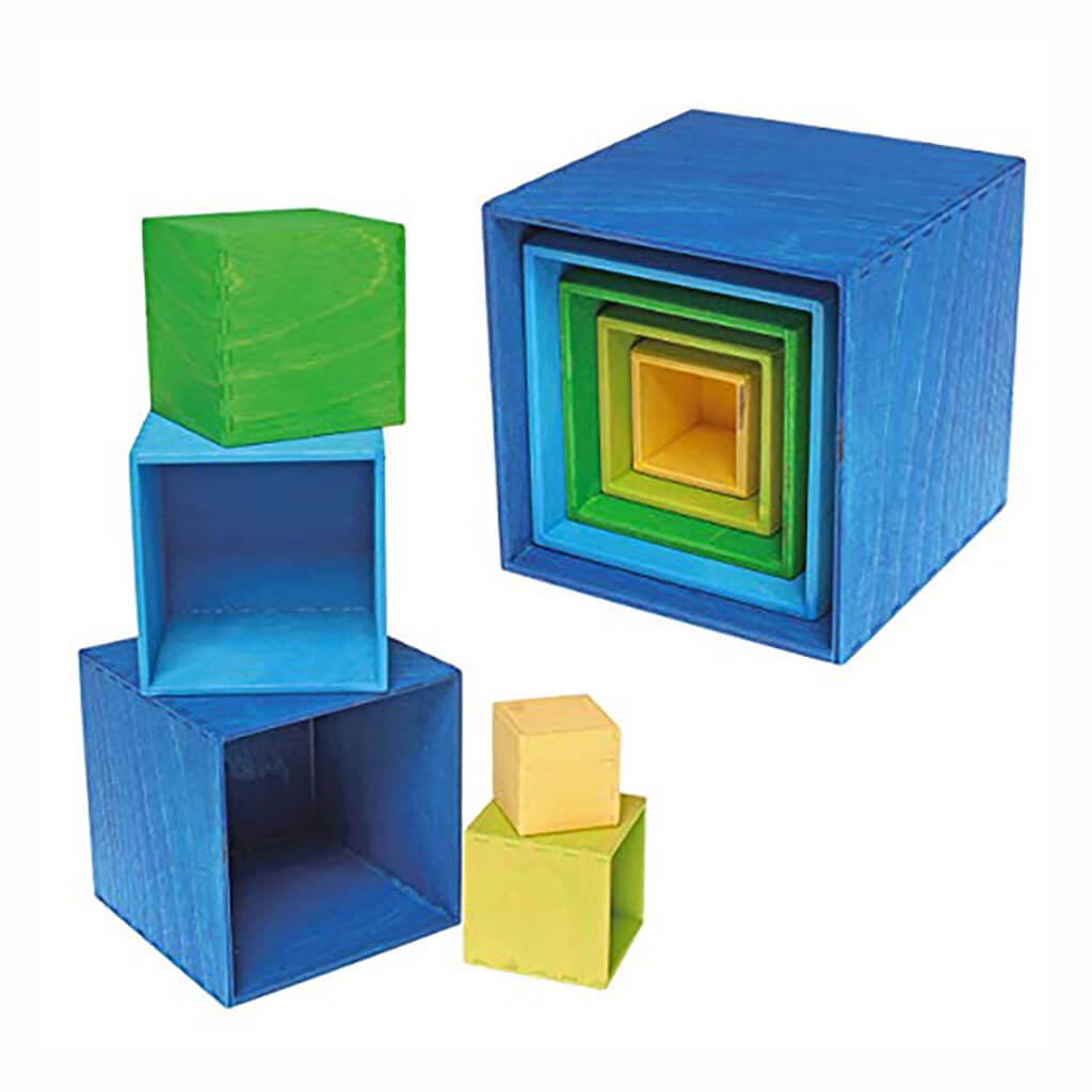 Authentic Small Stacking Boxes Set Ocean | Grimm's | NINI and LOLI