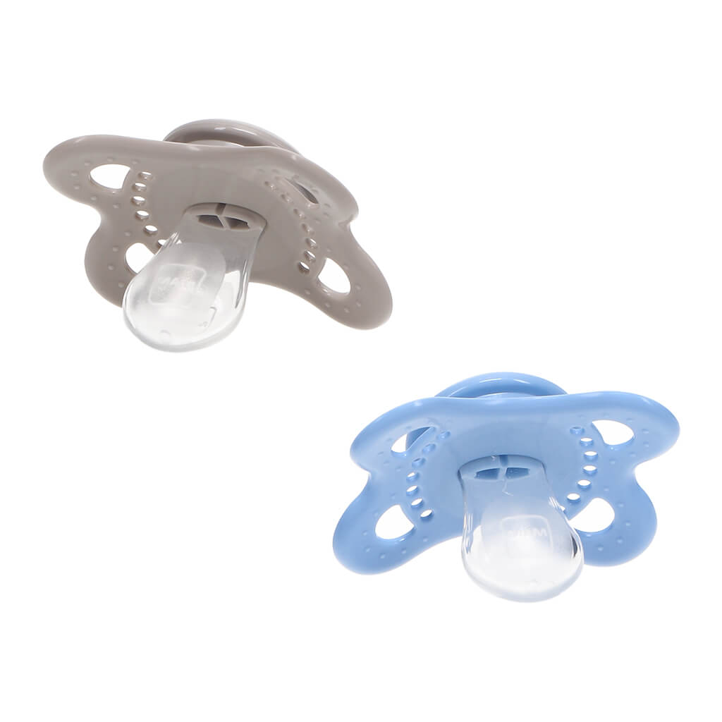 MAM Matte Silicone Pacifier Grey/Blue 0-6 | NINI and LOLI