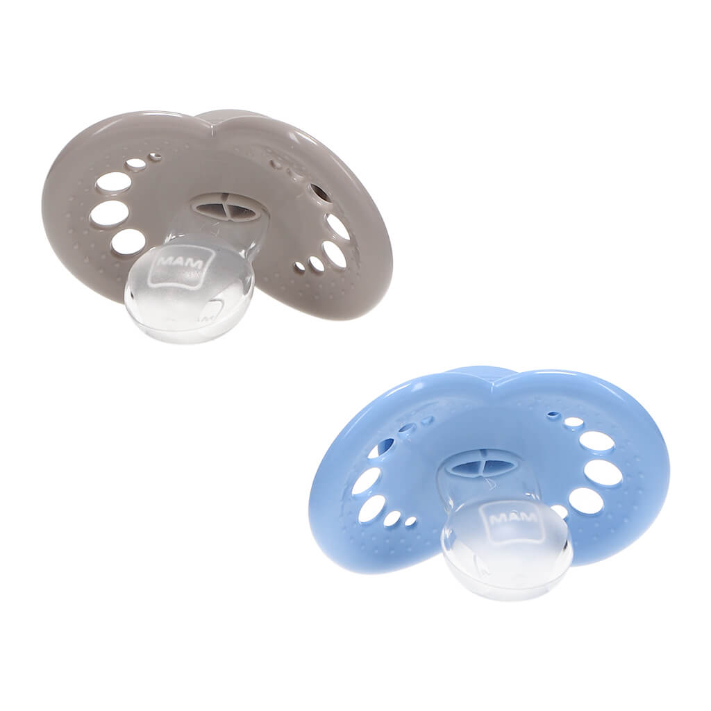 MAM Matte Silicone Pacifier Grey/Blue | Baby Pacifier | NINI and LOLI