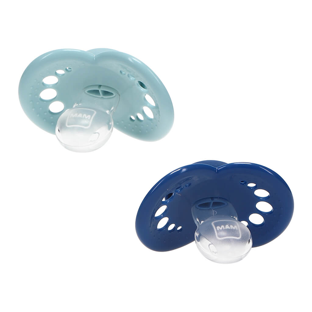 MAM Matte Silicone Pacifier Sage/Navy | Baby Pacifier | NINI and LOLI