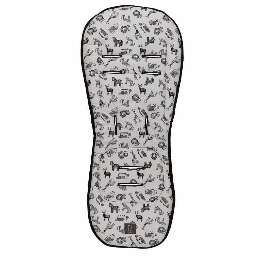 Nilo Baby Long Stroller Mat Zoo Animals Black | NINI and LOLI