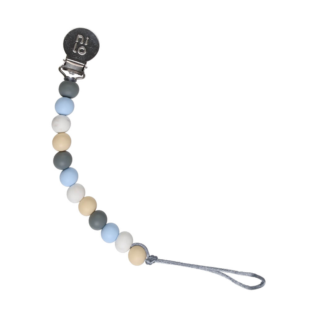 Nilo Baby Silicone Beads Pacifier Holder Marble Maize | NINI and LOLI