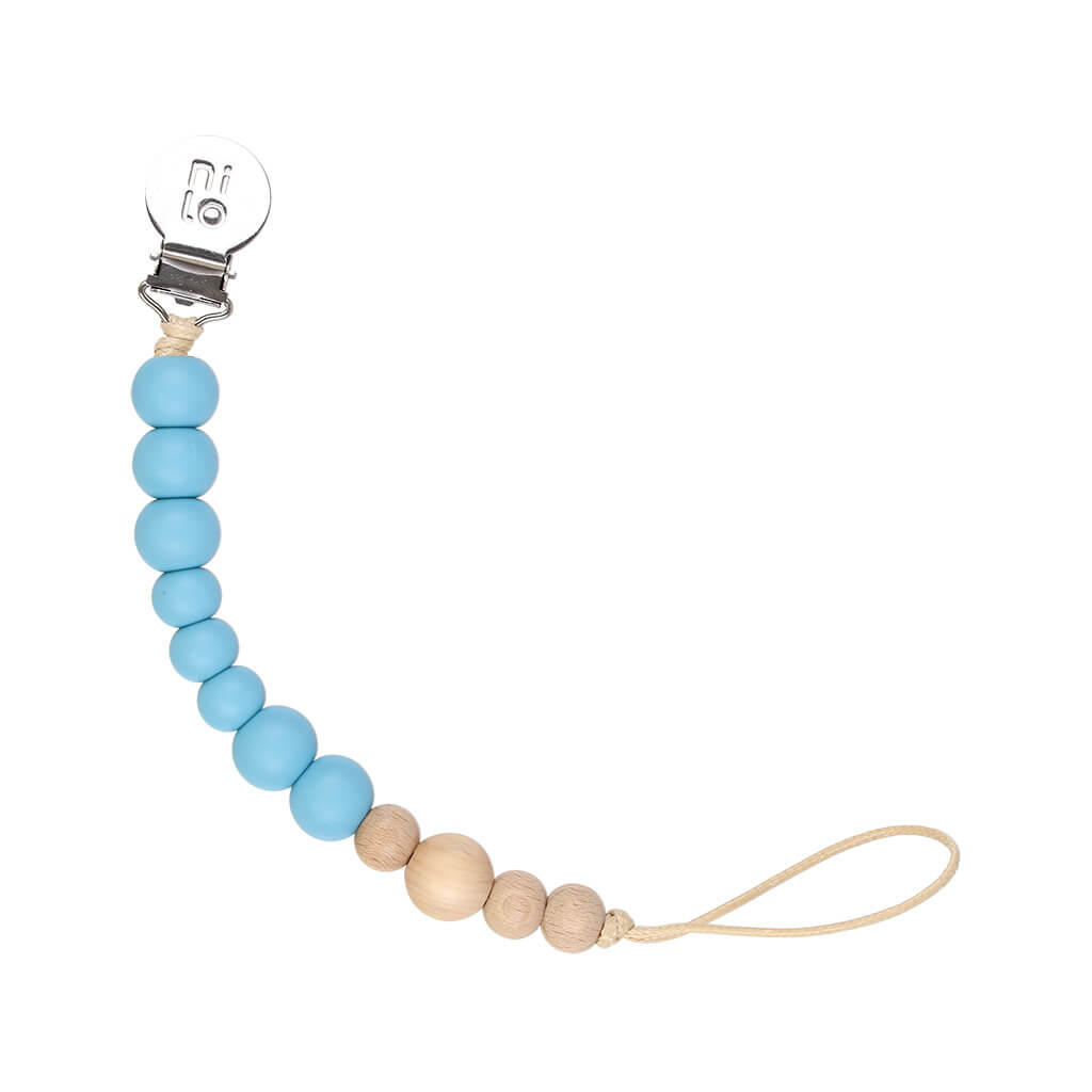 Wood + Silicone Beads Pacifier Holder Marine Blue – NINI and LOLI