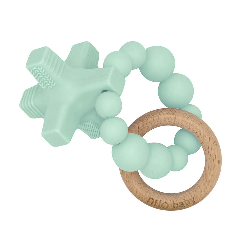 Silicone Teether Hugs & Kisses Mint | Nilo Baby | NINI and LOLI