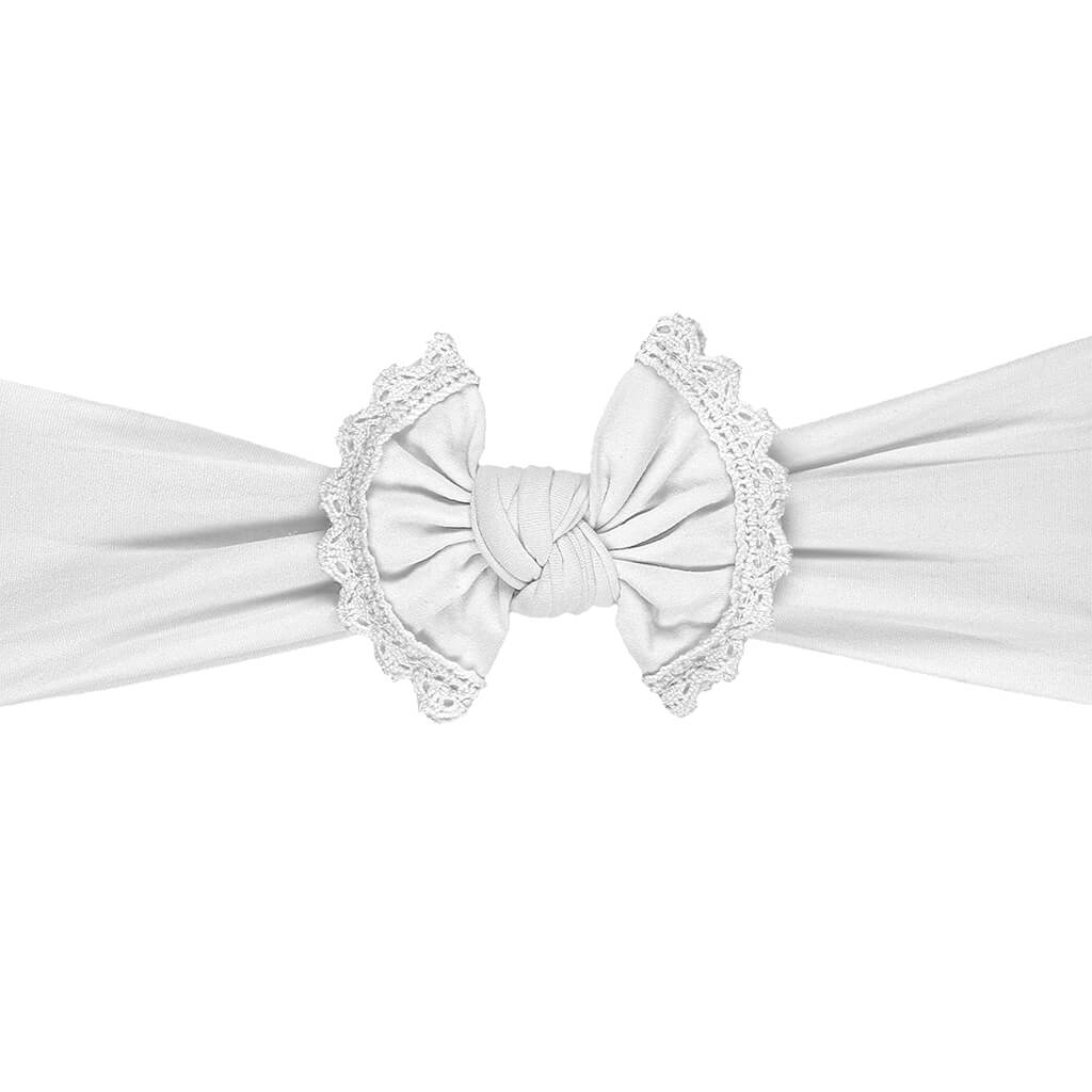 Lace Bow Headband White – NINI and LOLI