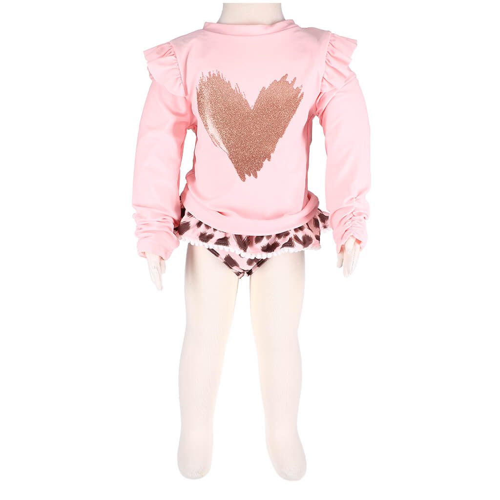 Snapper Rock Long Sleeve Ruffle Set Wild Love | NINI and LOLI