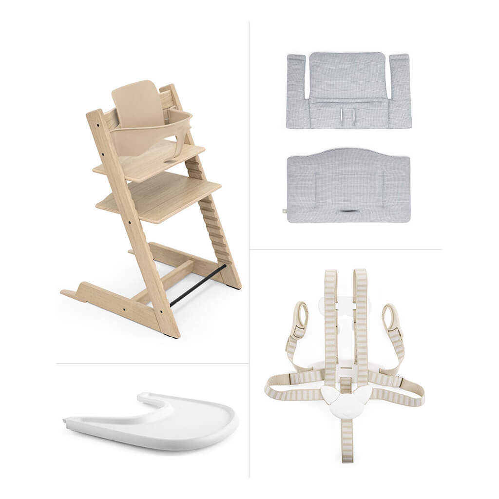 Tripp Trapp Complete Chair Oak Natural Nordic Blue – NINI and LOLI