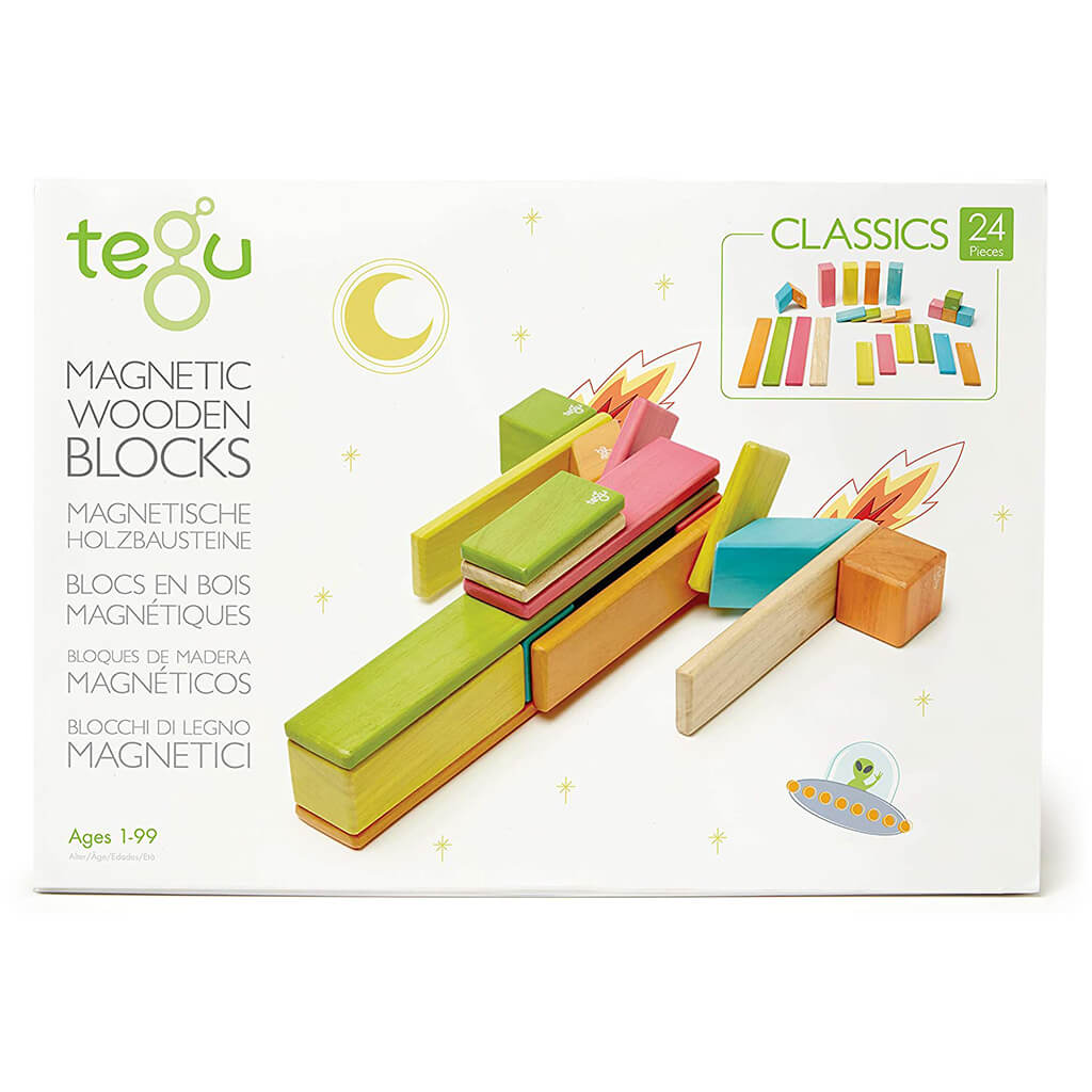 Tegu Magnetic Wooden Blocks Tints 24 Piece Set | NINI and LOLI