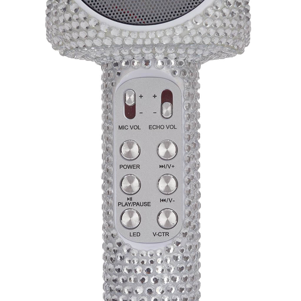 Sing Along Karaoke Bling Microphone Silver-Trend Tech | NINI and LOLI