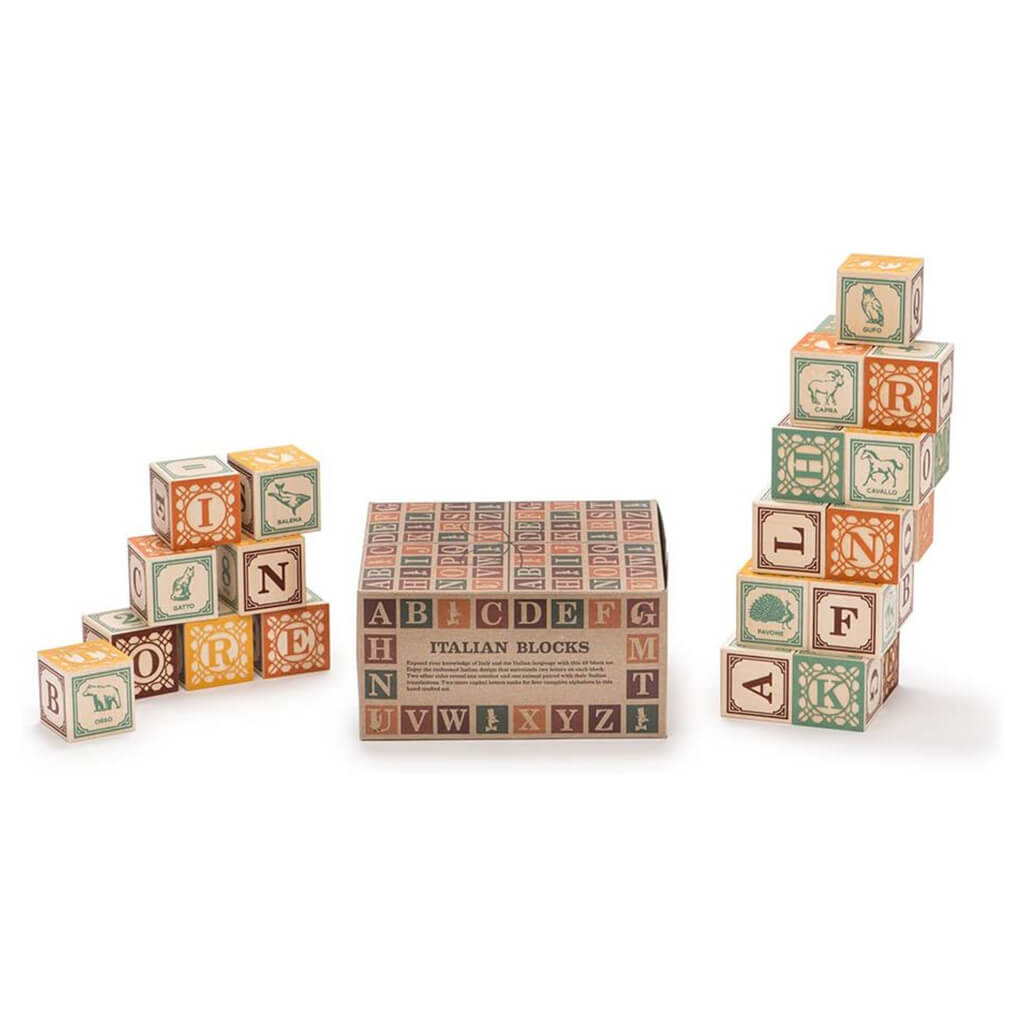 ABC Blocks Italian | Uncle Goose | NINI and LOLI