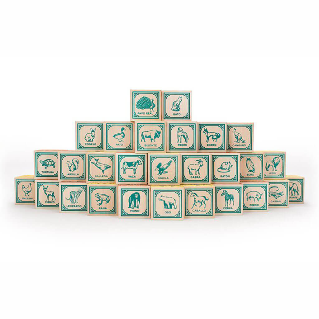 ABC Blocks Spanish | Uncle Goose | NINI and LOLI